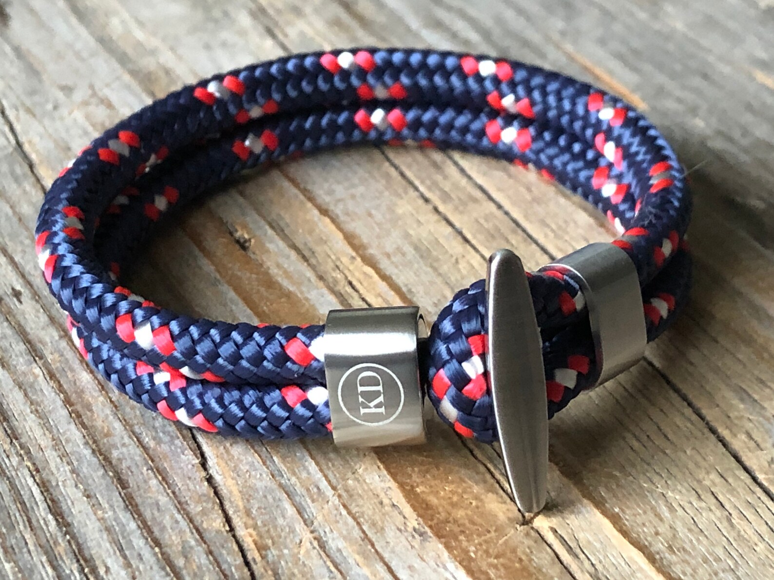 Paracord blue bracelet nautical bracelet men jewelry gift | Etsy