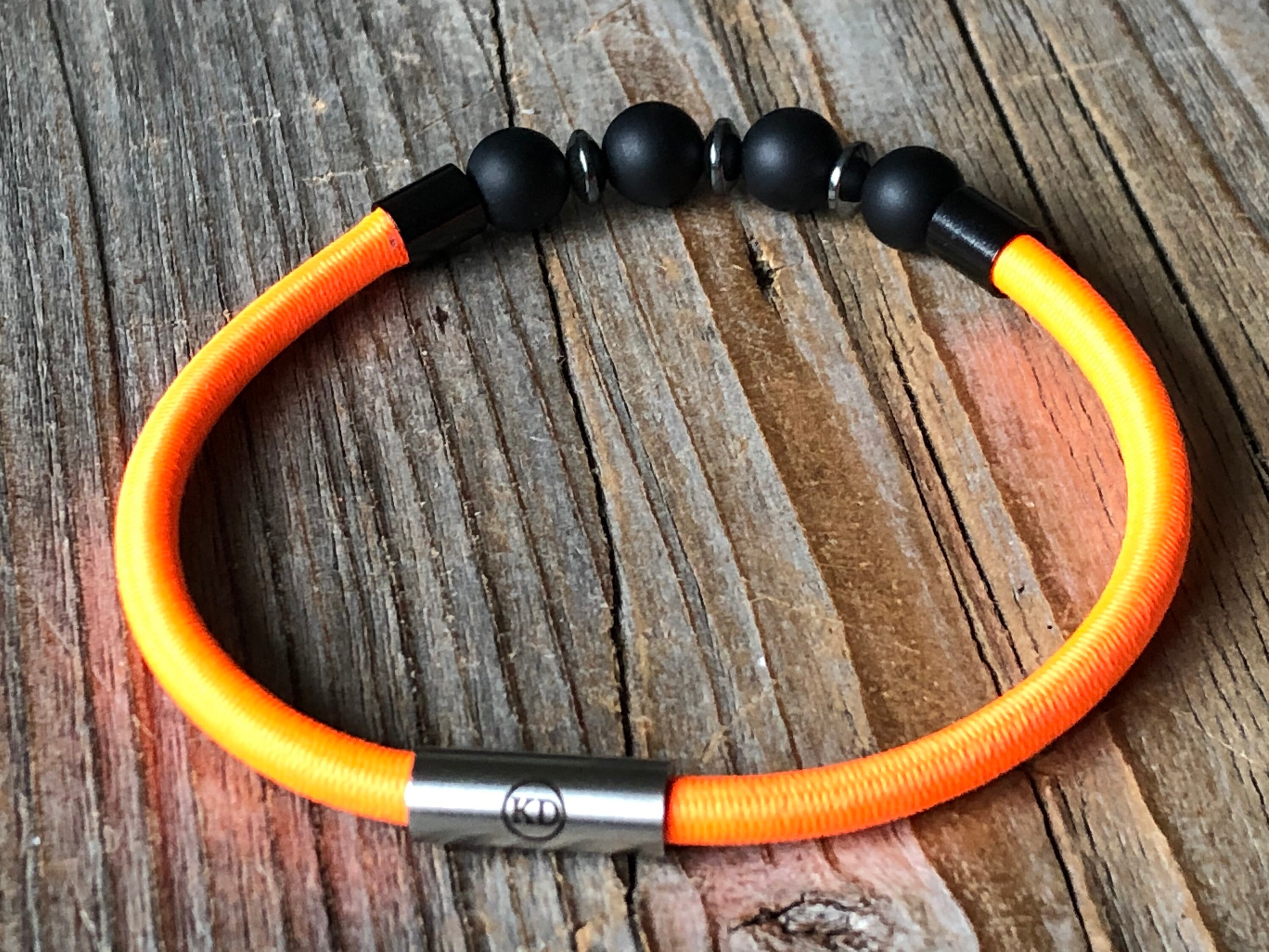 Neon orange bracelet shock cord bracelet bungee jump cord | Etsy