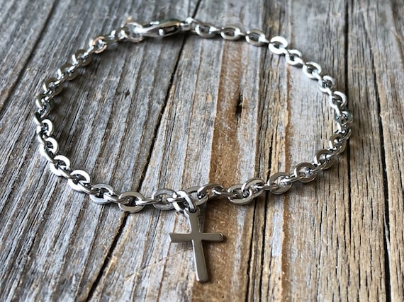 Stainless Steel Men Bracelet Bracelet With Cross Silver Color Bracelet Men Jewelry With Cross Gift for Men or Boyfriend Cross Jewelry Etsy