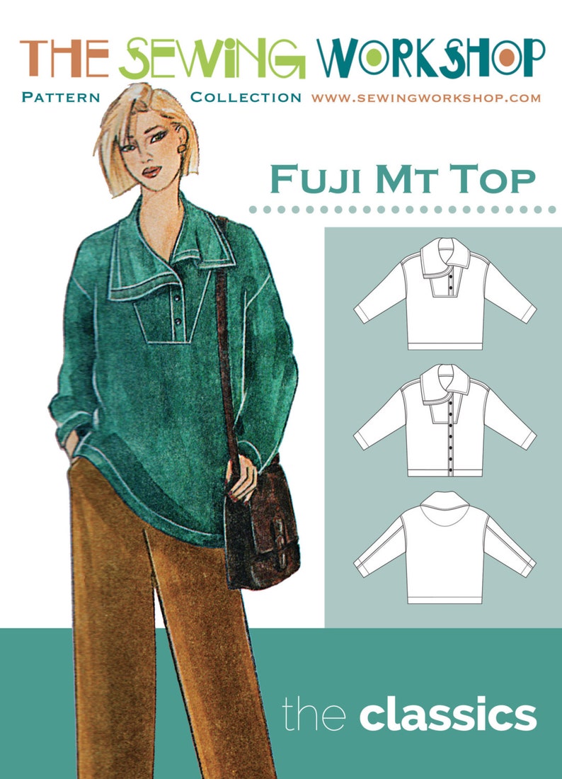 The Sewing Workshop PDF Sewing Pattern - Fuji Mt Top. Sizes S, M, L, Xl ...