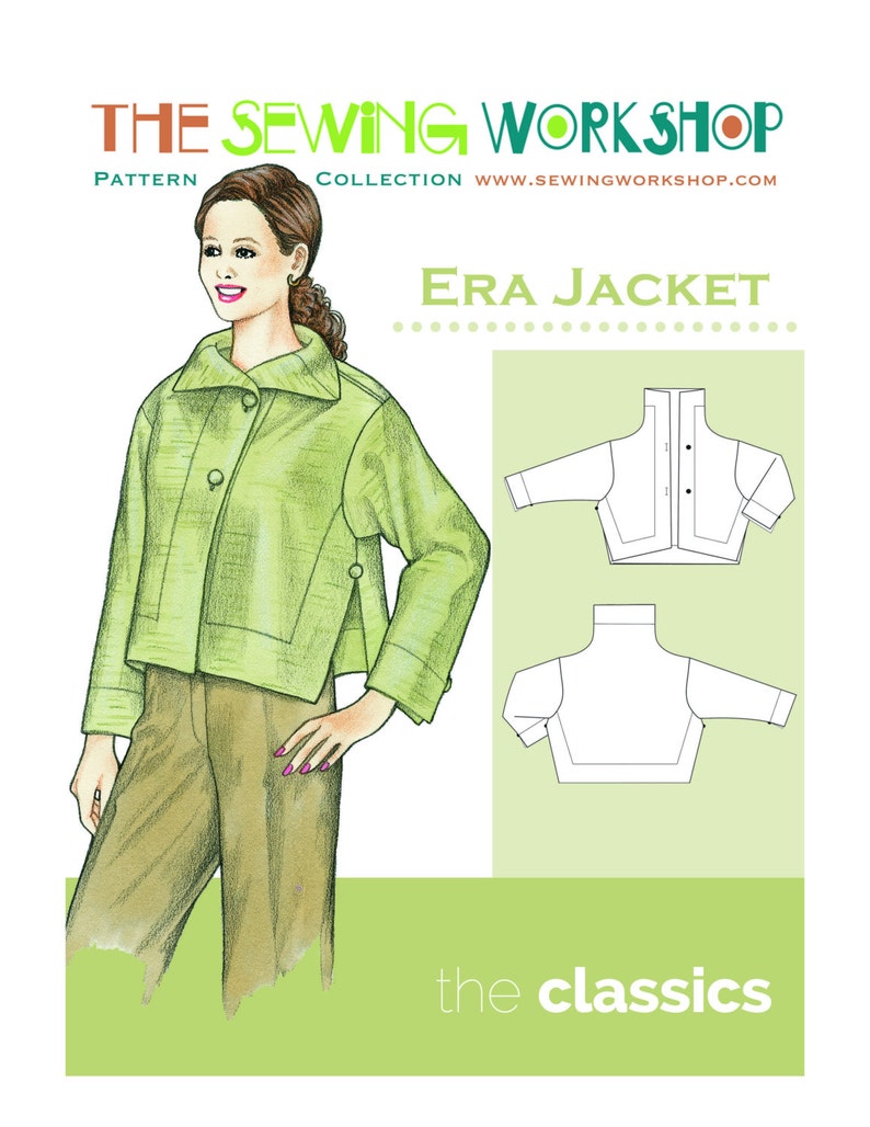 The Sewing Workshop PDF Sewing Pattern - Era Jacket. Sizes Xs, S, M, L ...