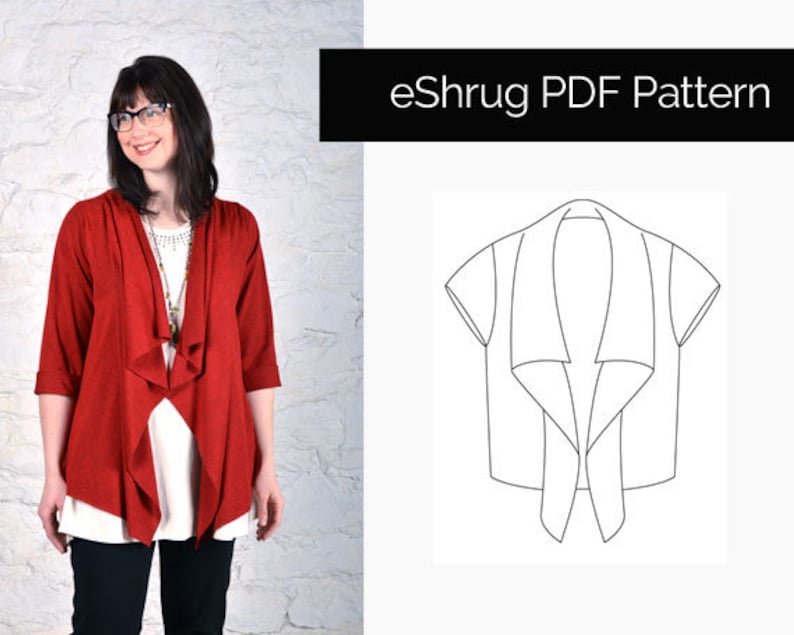 The Sewing Workshop PDF Sewing Pattern - Eshrug. Sizes S, M, L. Sewing ...