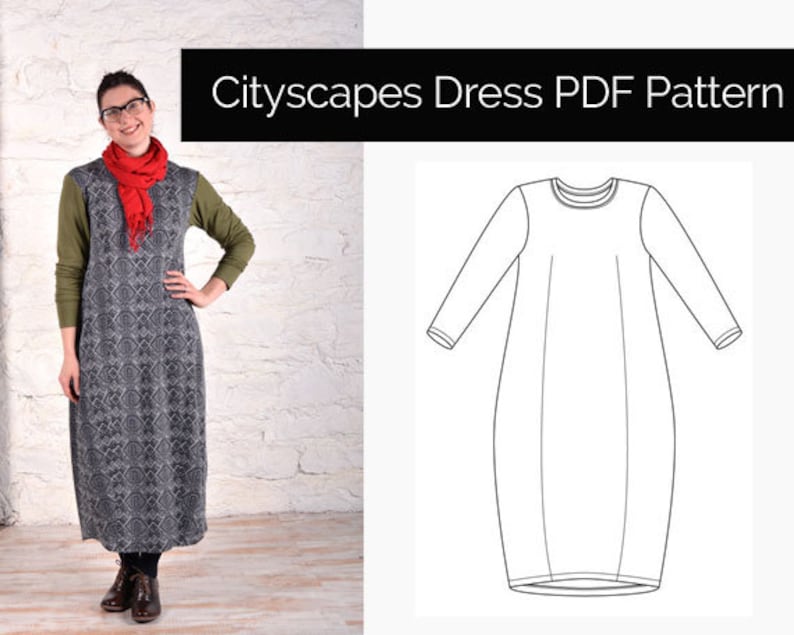 The Sewing Workshop PDF Sewing Pattern - Cityscapes Dress. Sizes S, M ...