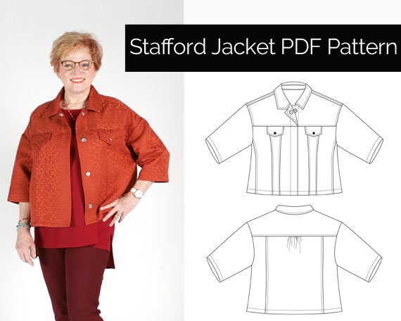 The Sewing Workshop PDF Sewing Pattern - Stafford Jacket. Sizes Xs, X ...