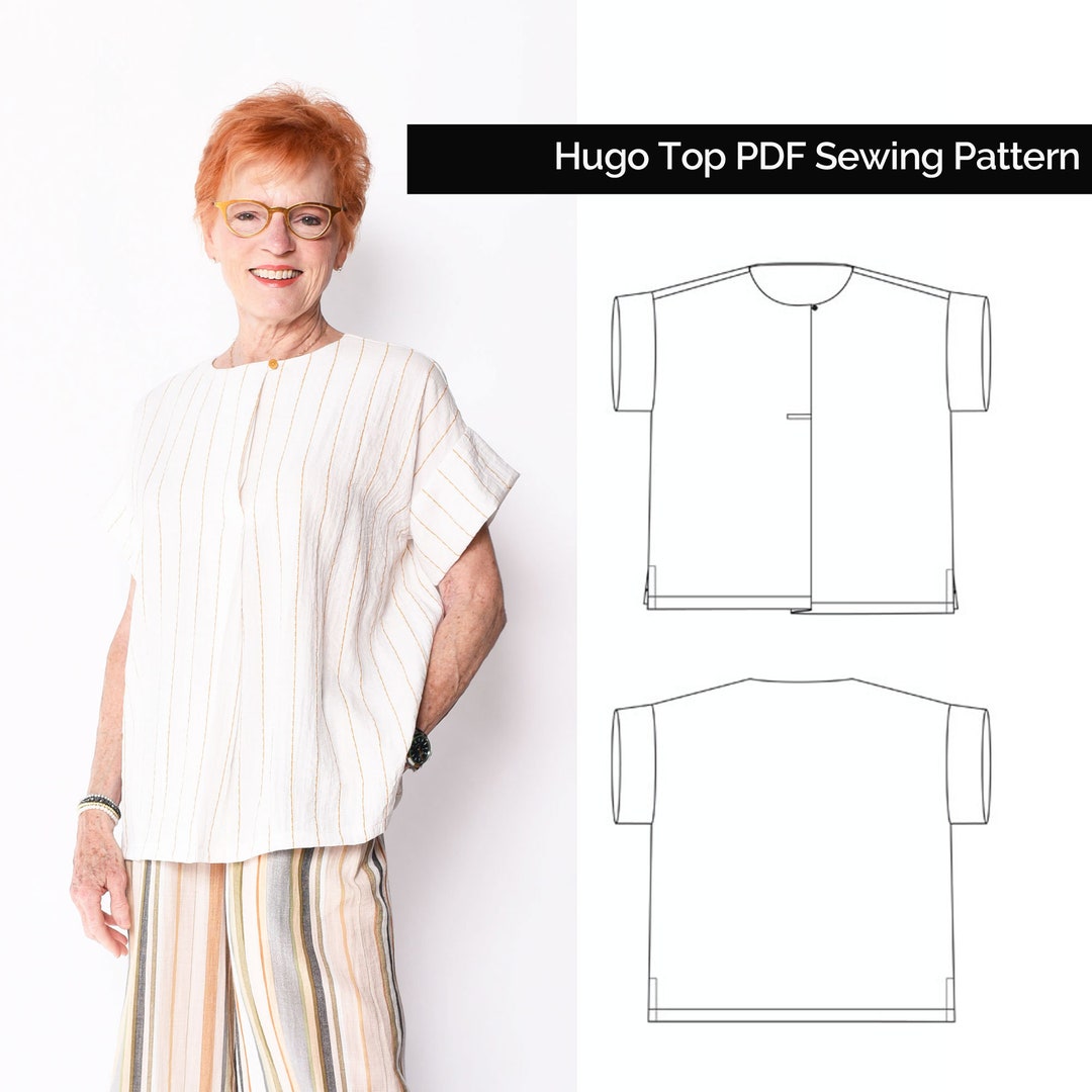 The Sewing Workshop PDF Sewing Pattern - Hugo Top. Sizes Xs, S, M, L ...