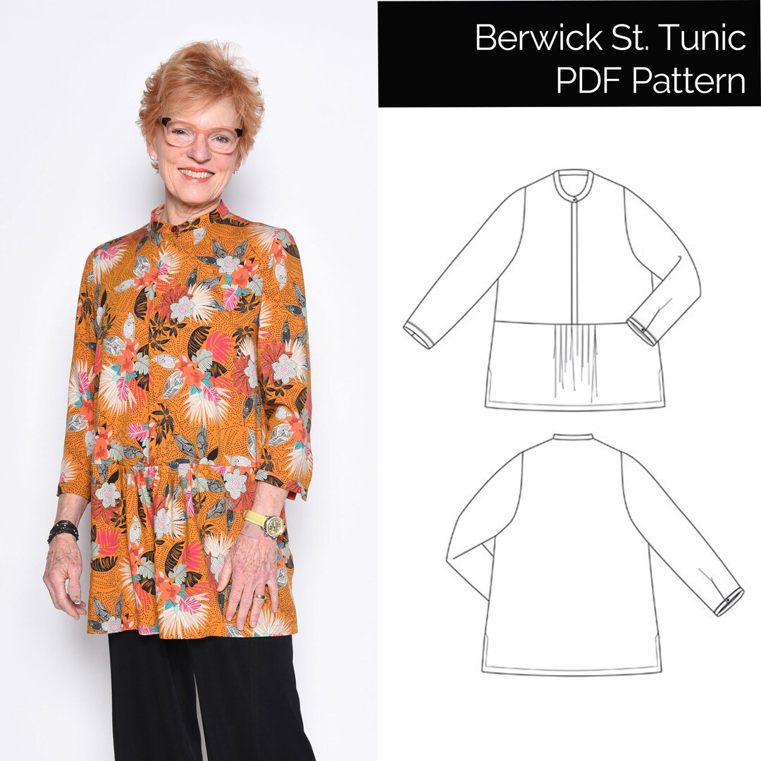 The Sewing Workshop PDF Sewing Pattern - Berwick St. Tunic. Sizes Xs, S ...
