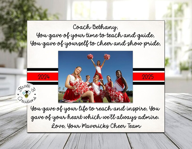 8x10 Cheer Coach Picture Frame Gift, Dance Coach Gift, Dance Team Gift ...