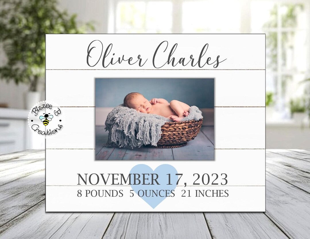 New Baby Birth Stats Picture Frame, Birth Details Picture Frame, Birth ...