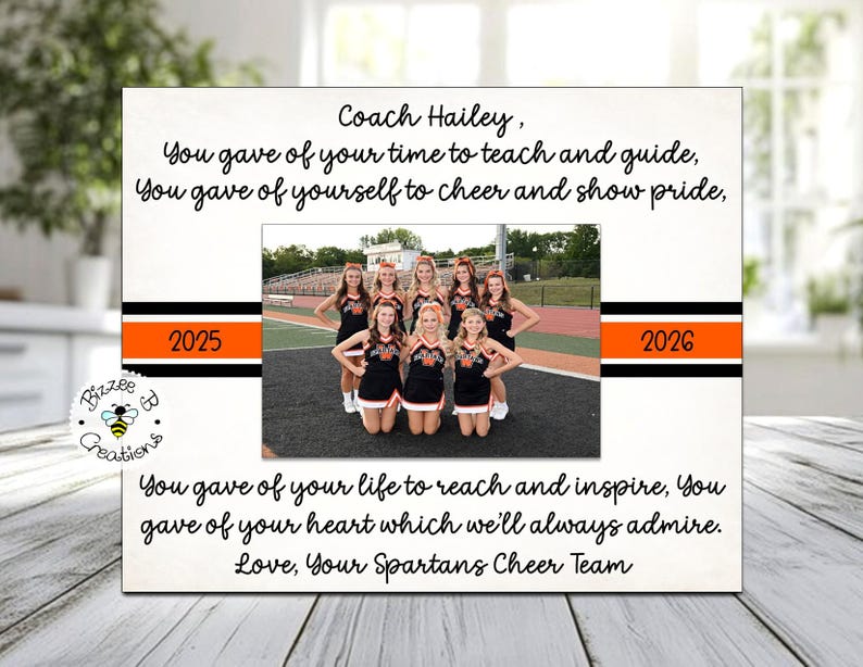 8x10 Cheer Coach Picture Frame Gift, Dance Coach Gift, Dance Team Gift ...