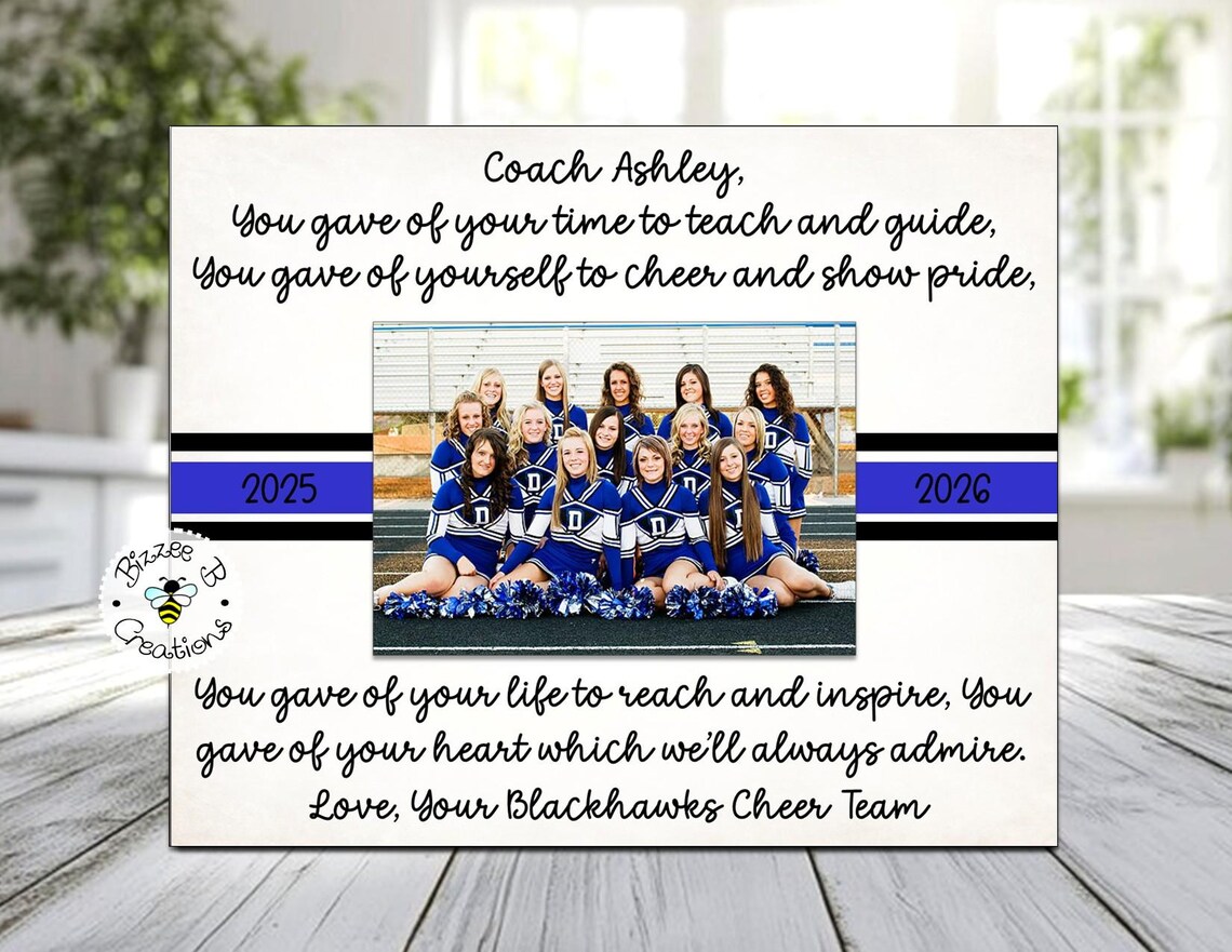 8x10 Cheer Coach Picture Frame Gift, Dance Coach Gift, Dance Team Gift ...