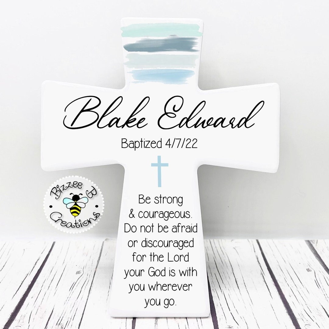 Baptism Gift Boy, Christening Gift Godson, Personalized Baptism Cross ...