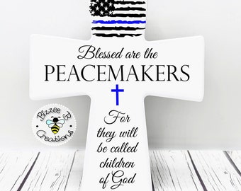 Thin Blue Line Cross, Law Enforcement, Police, Back the Blue - Etsy