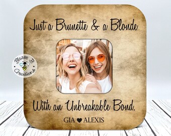 Brunette and A Blonde Best Friend Bond, Burlap Print, Best Friends ...