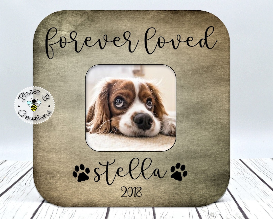 Dog Memory Picture Frame, Custom Dog Name Frame, Loss of Pet, Dog ...