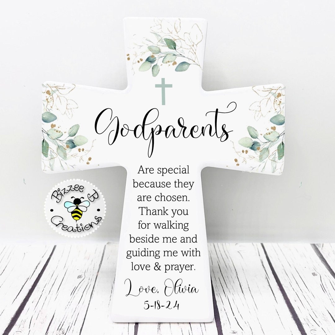 Godparents Cross, Godparents Gift, Personalized Godparents Gift for ...