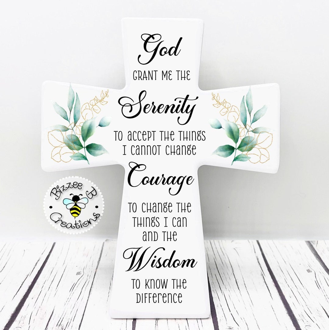 Serenity Prayer Cross, Serenity Prayer Gift, Sobriety Gift, AA Sponsor ...