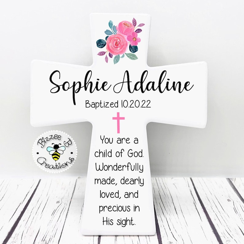 Personalized Cross, Ceramic Cross, Baptism Cross, Ceramic Name Cross ...