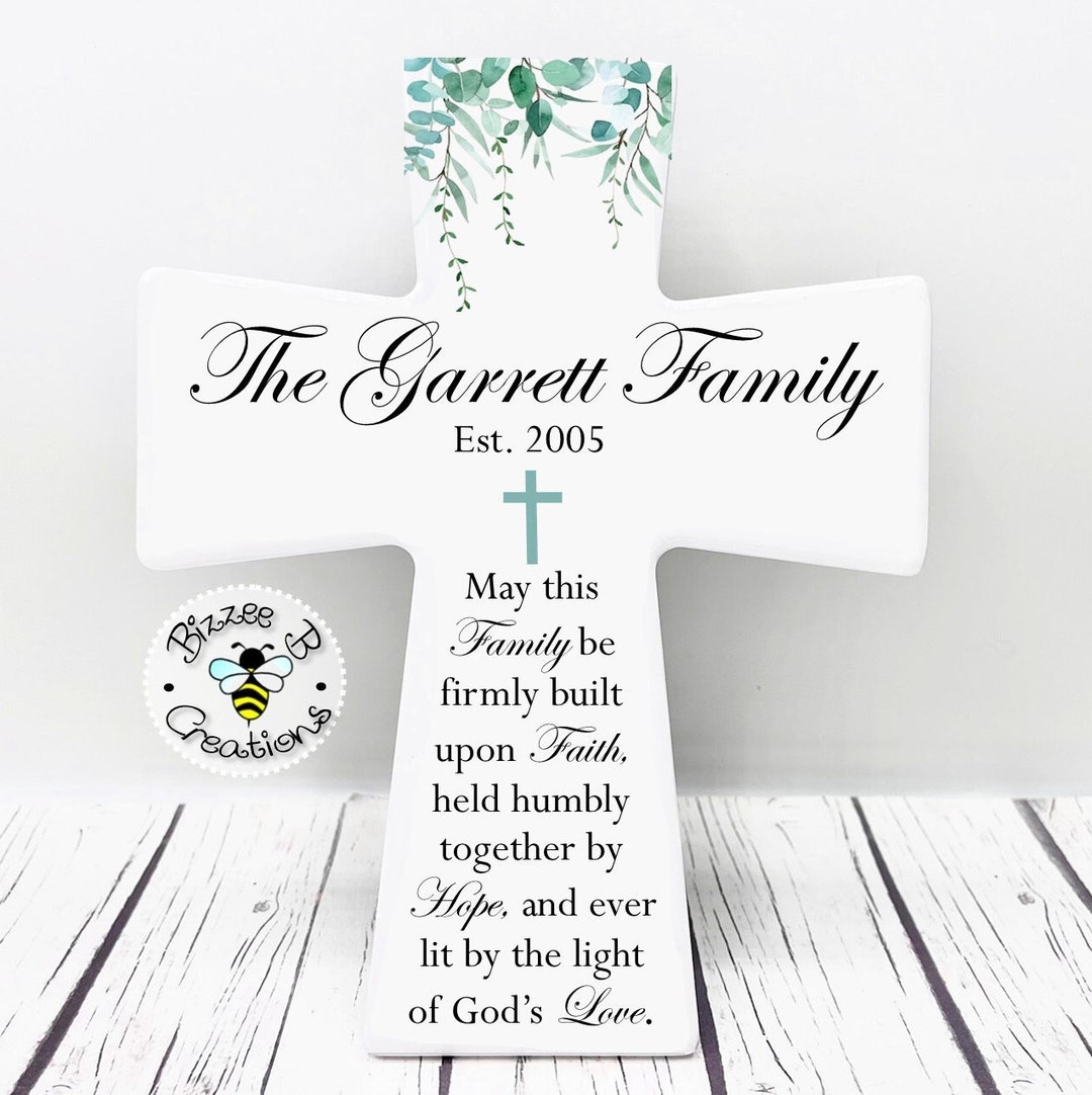 Family Name Cross, Decorative Family Ceramic Cross, Custom Family Name ...