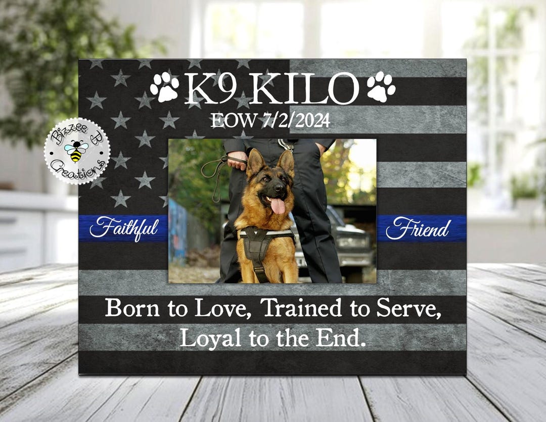 K9 Memorial Picture Frame, Thin Blue Line, K9 Police Officer, K9 ...