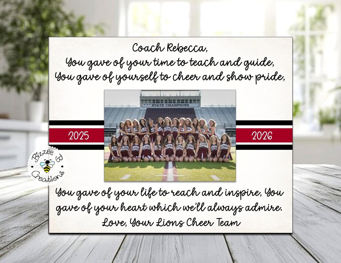 8x10 Cheer Coach Picture Frame Gift, Dance Coach Gift, Dance Team Gift ...