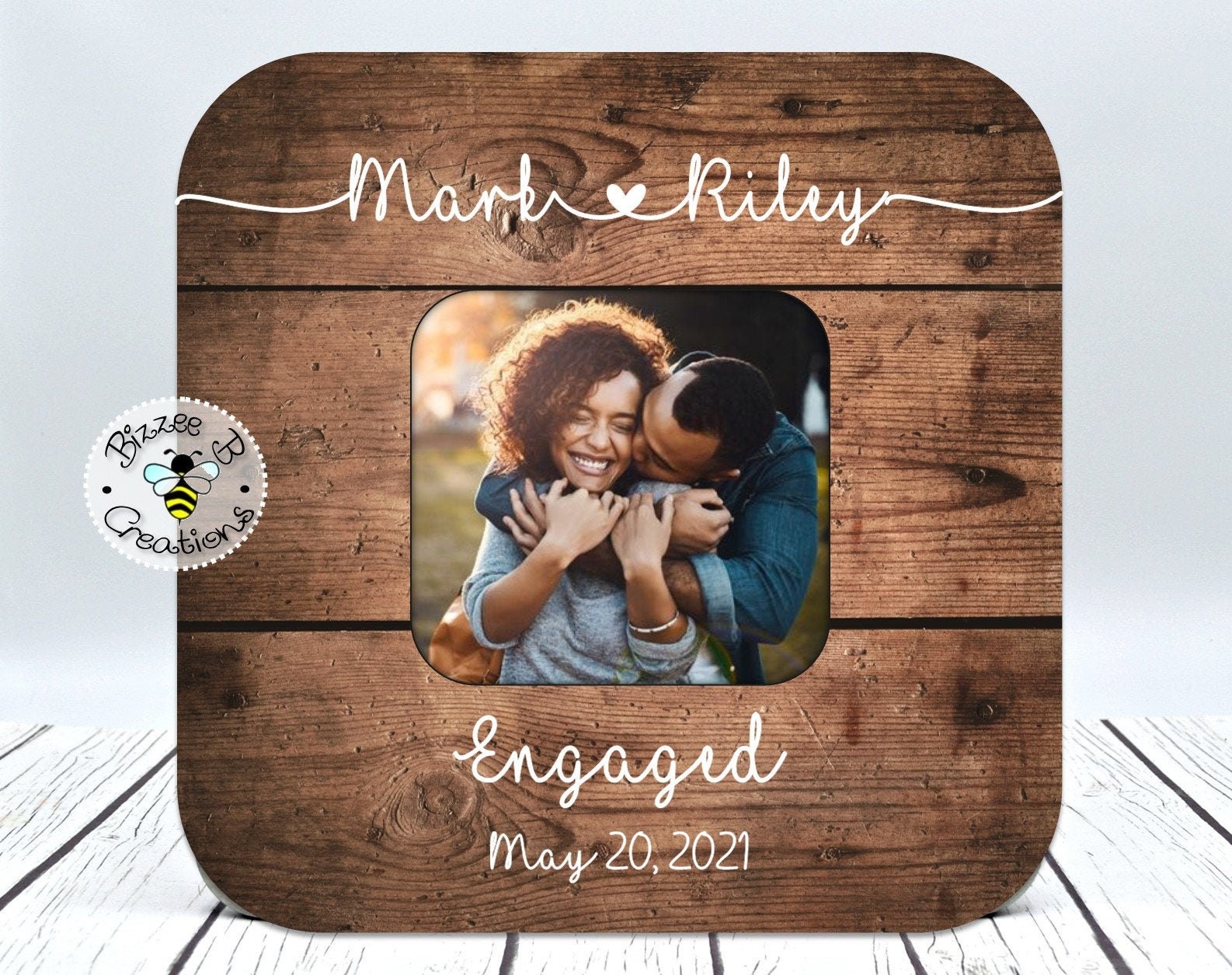 Personalized Engagement Picture Frame Personalized Engagement | Etsy