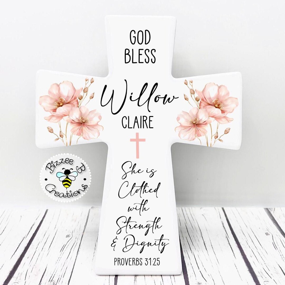 Personalized God Bless Cross, Custom Dedication Cross, Gift for ...
