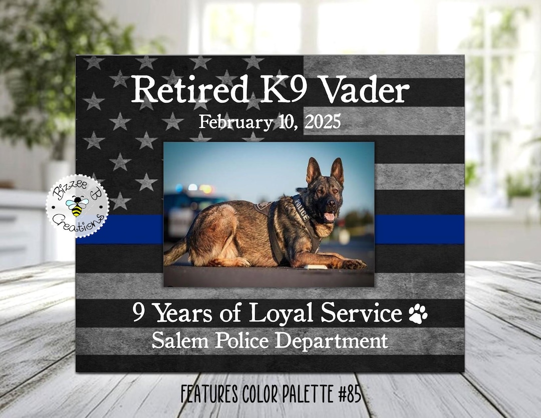 8x10 Retired K9 Picture Frame, Retired Police Dog, K9 Officer, K9 ...