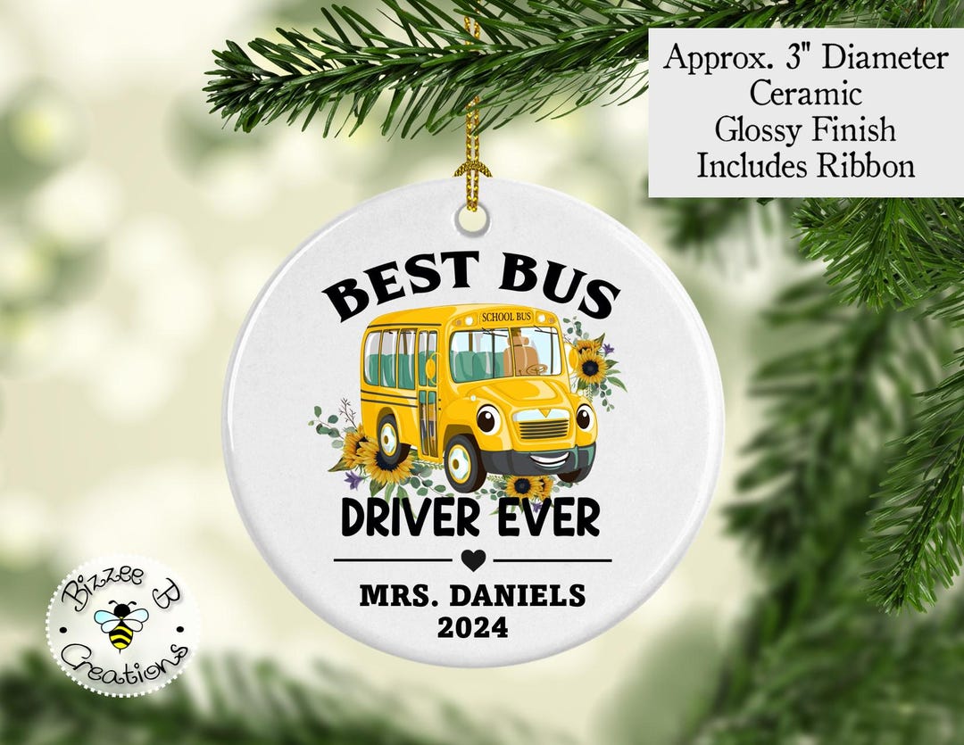Bus Driver Appreciation Gift, Best Bus Driver Ornament, Christmas Gift ...