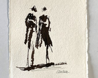 Sepia Ink Drawing - Etsy