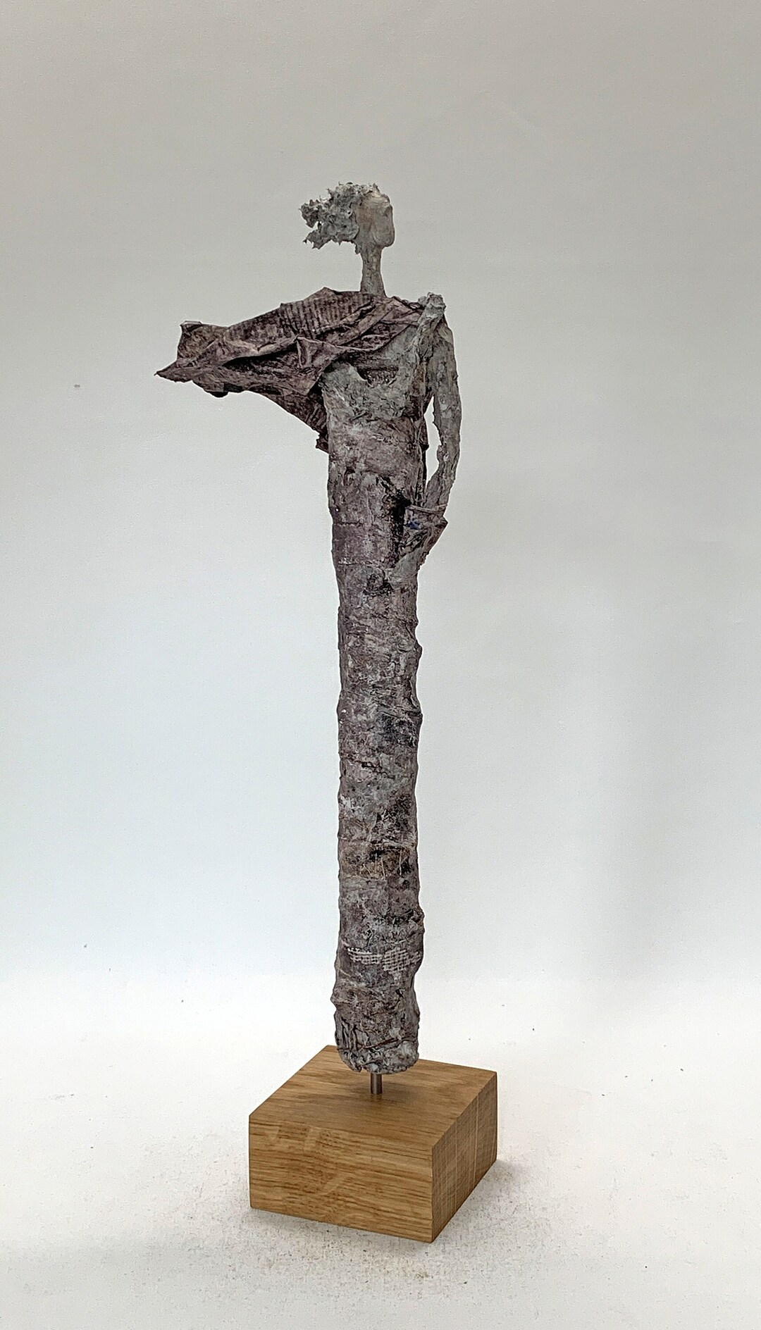 Grey-red, Purist Sculpture in the Wind Made of Paper Mache/mixed Media ...