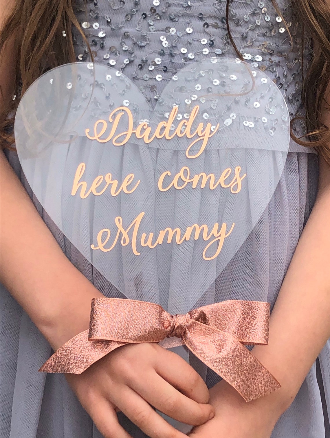 Acrylic Heart Wedding Sign Flower Girl Wand / Page Boy Aisle | Etsy UK