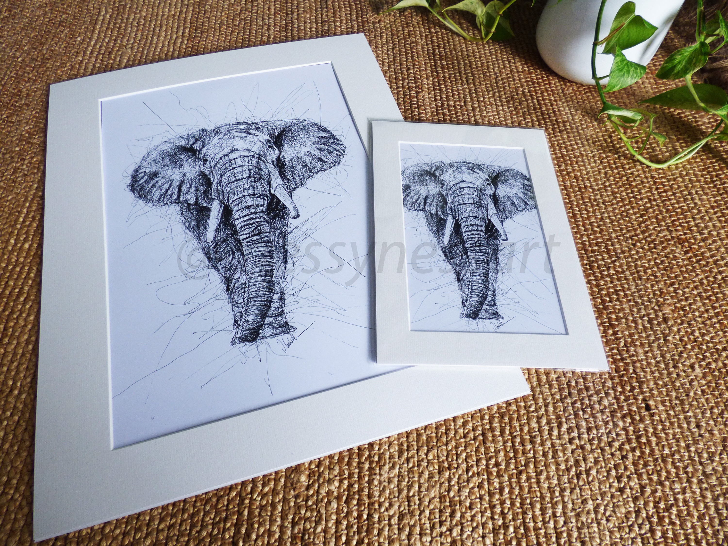 Elephant Original Fine Art Print - Etsy