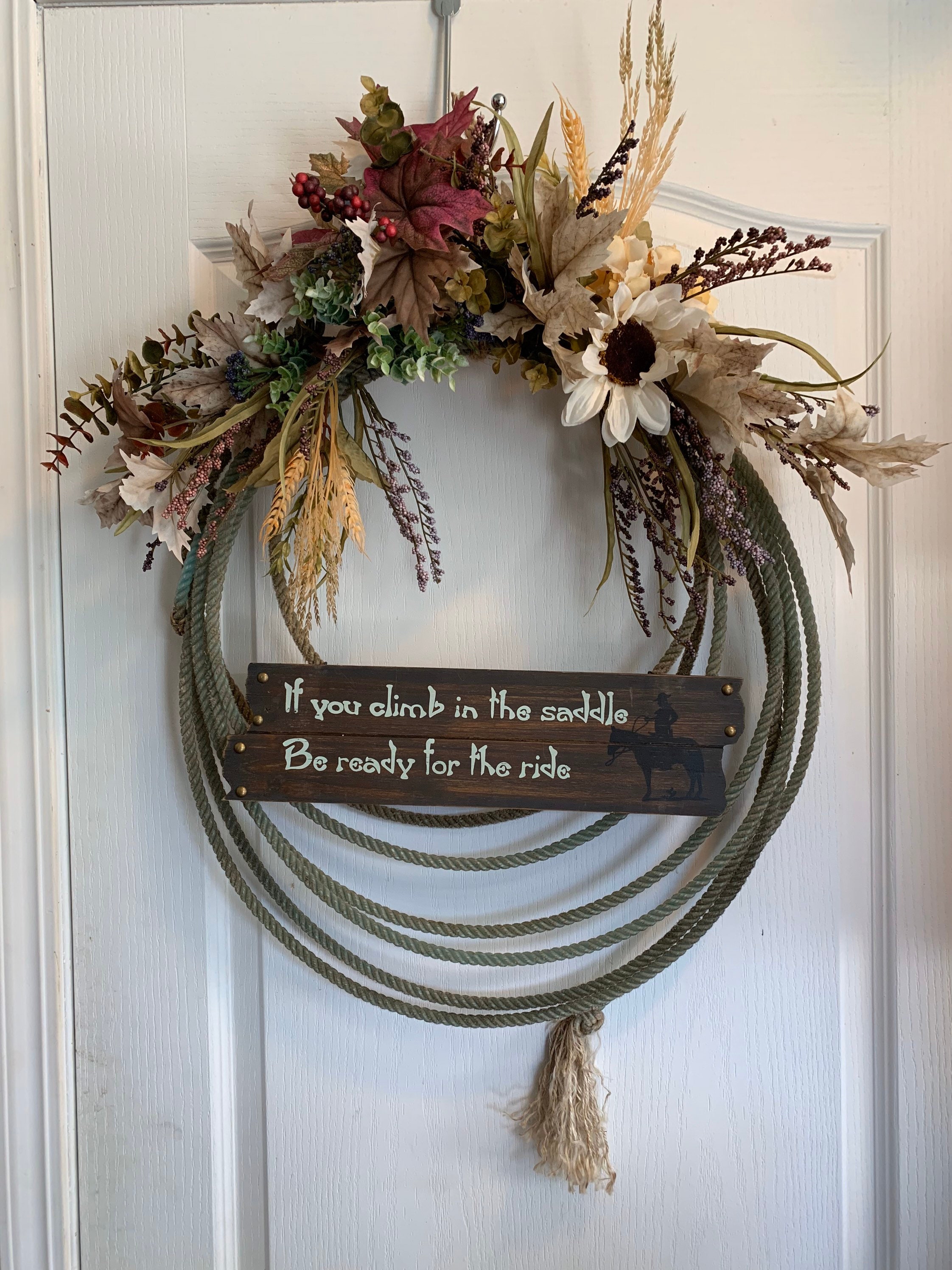 Wreath, Everyday Cowboy Rope Wreath - Etsy