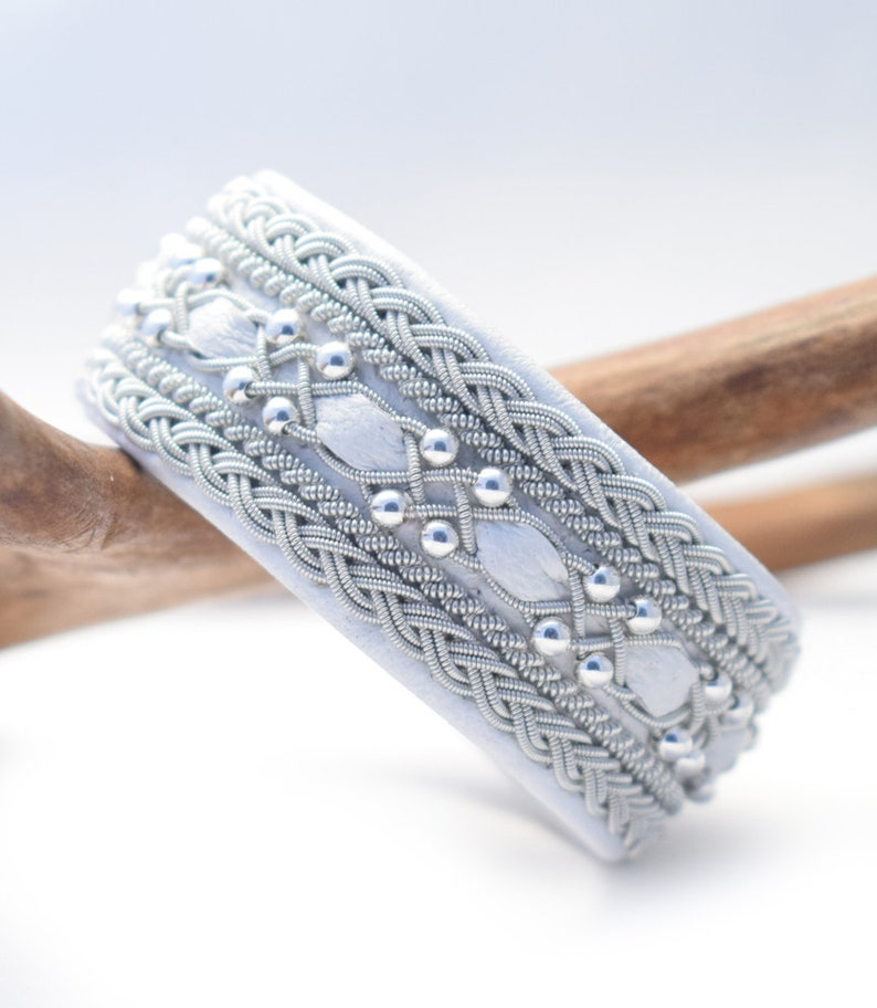 Swedish Sami Bracelet of pewter thread with 4 % silver and | Etsy