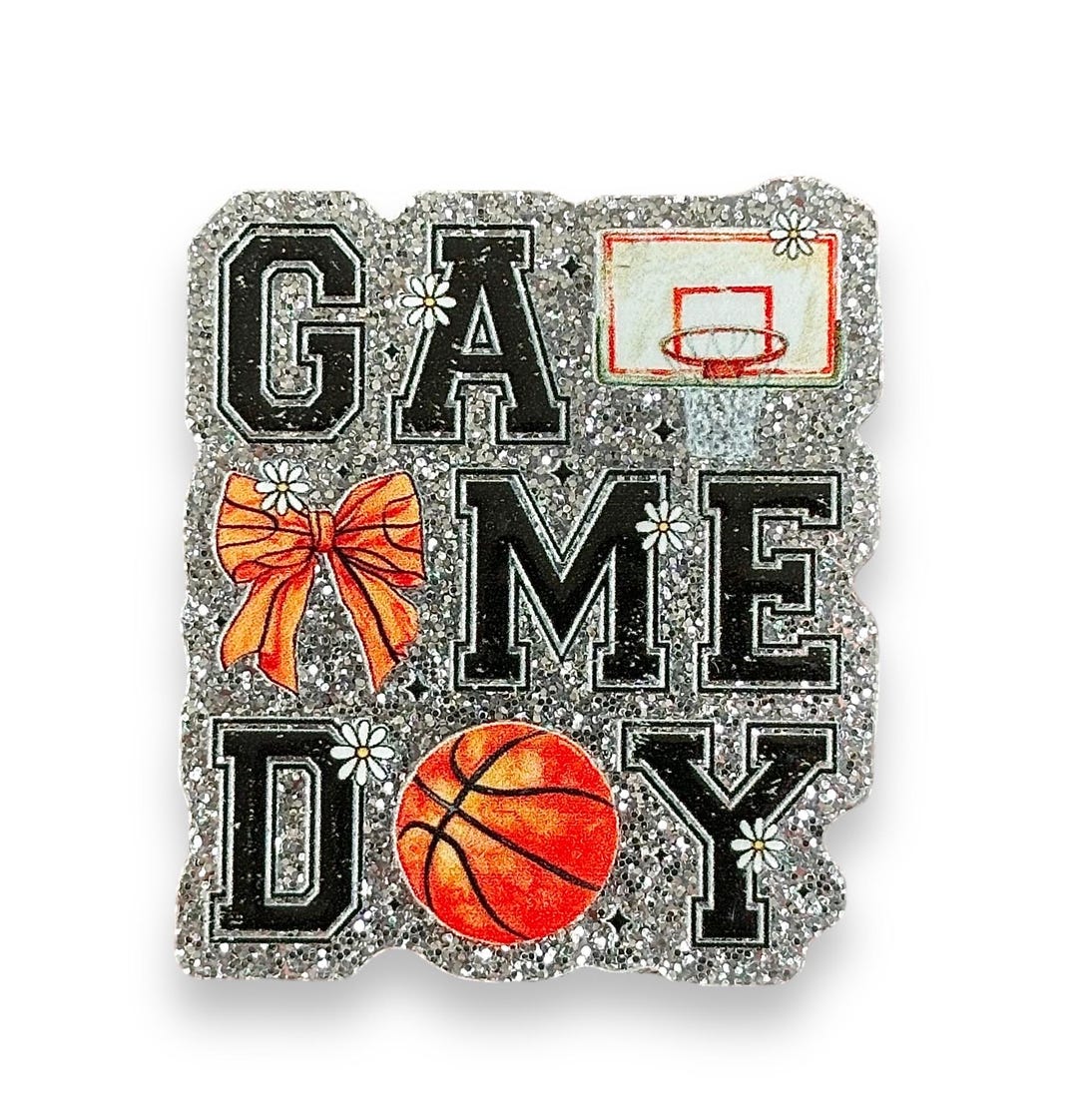 Basketball Acrylic Resins - Flatback Glitter - Embellishment - 4 Pieces ...