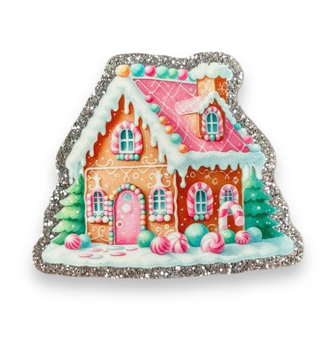 Christmas Gingerbread Acrylic Resins - Flatback Glitter - Embellishment ...