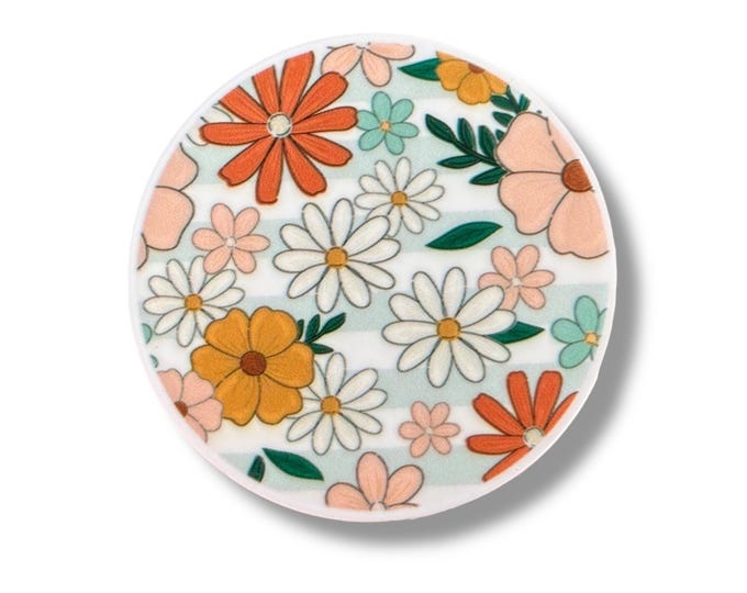 Spring Floral Acrylic Resins - Flatback Glitter - Embellishment - 5 ...