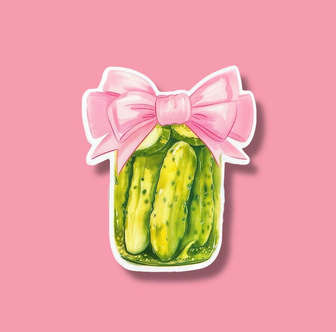 Pink Bow Pickle Acrylic Resins - Flatback Embellishment - 4 Pieces - Etsy