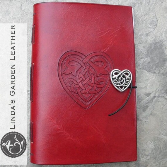 Handmade Leather Celtic Heart Journal or Sketchbook | Etsy