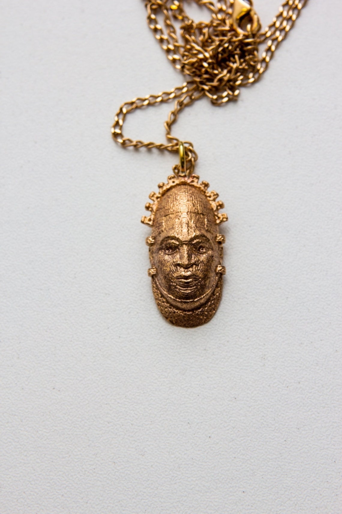 Iyoba Idia Mask Small Bronze Pendent - Etsy