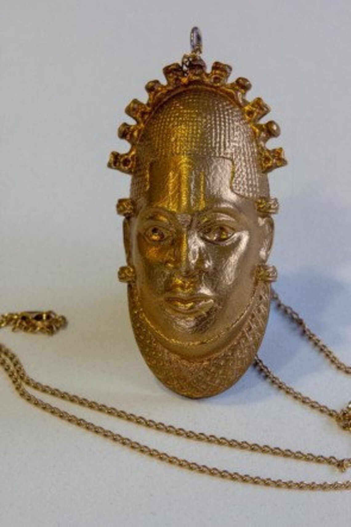 Iyoba Idia Mask Oversize Bronze Pendent - Etsy
