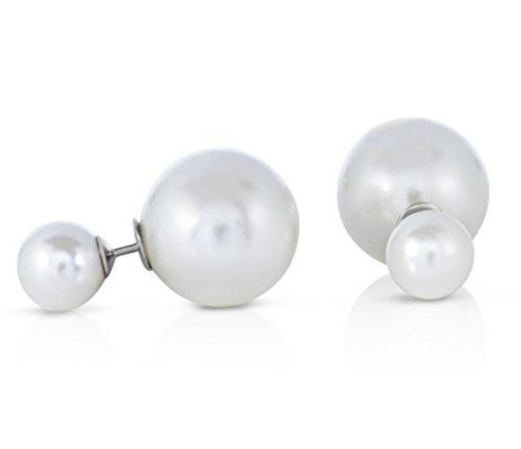 Ball Earring Faux Pearl - Wedding Jewelry Bridesmaid Gift - FREE ...