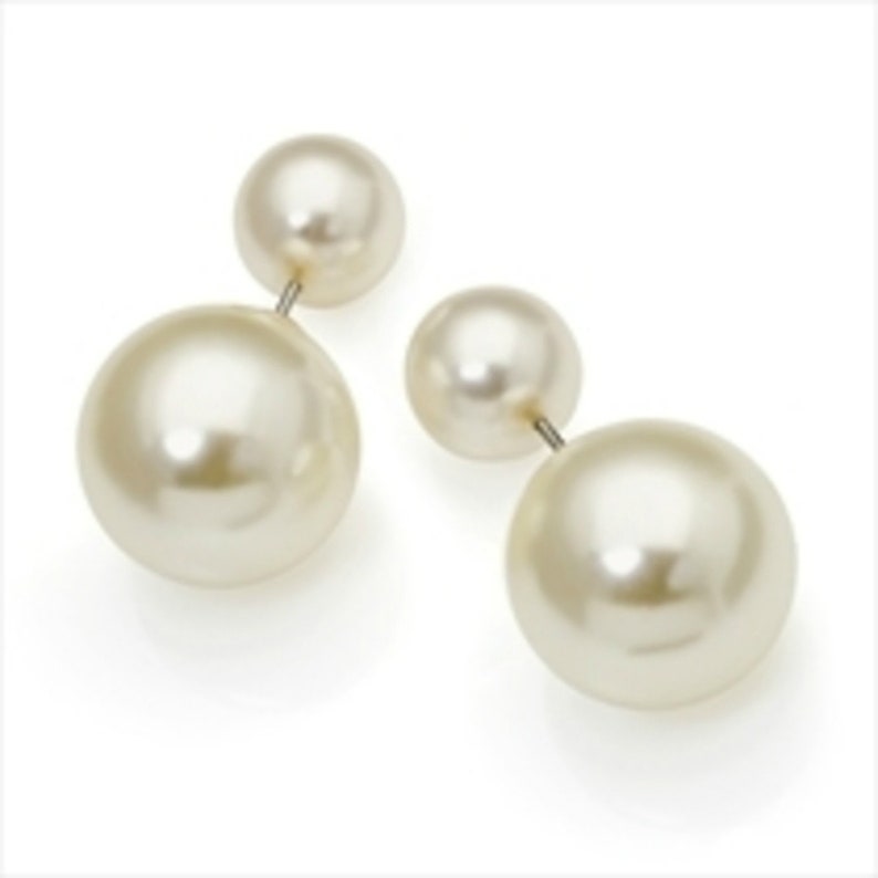 Ball Earring Faux Pearl - Wedding Jewelry Bridesmaid Gift - FREE ...