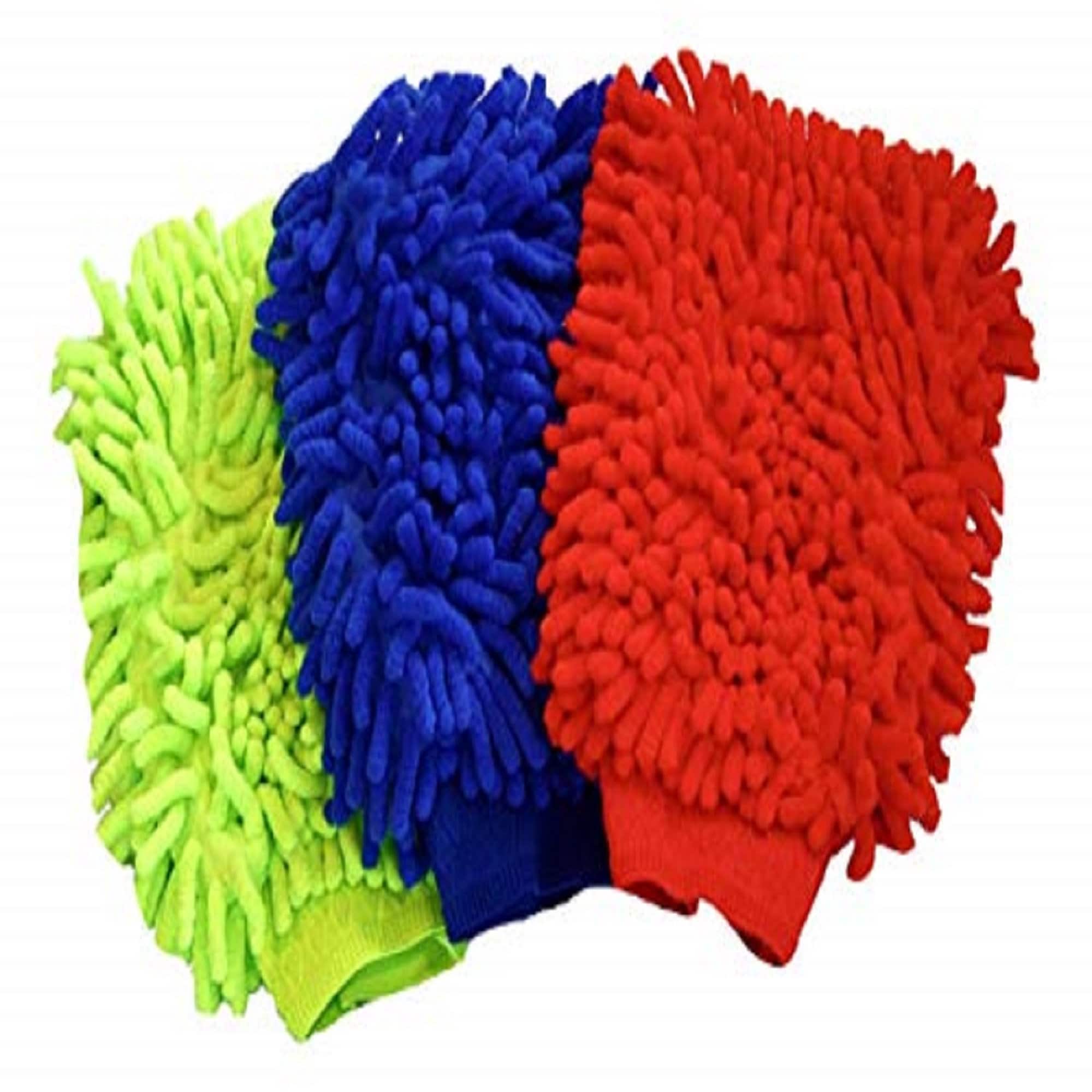Microfiber House Cleaning and Car Wash Mitts - Double Sided Microfiber ...