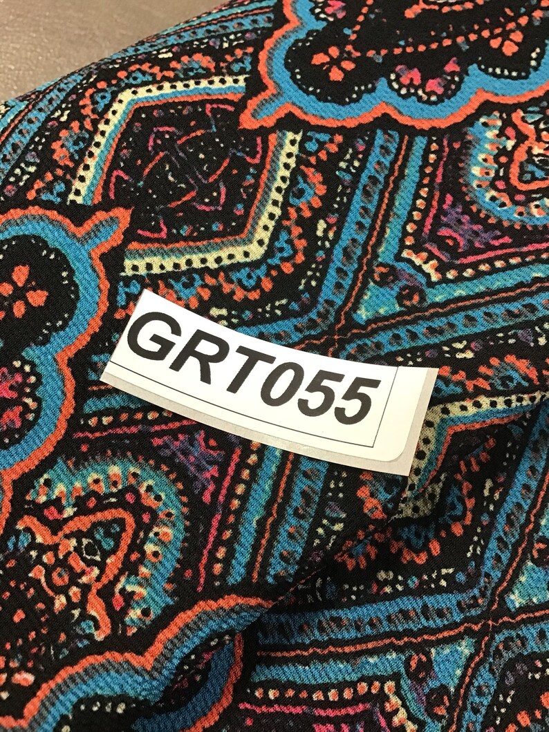 Georgette Fabric by the Yard Multi-color Geometric Print on - Etsy