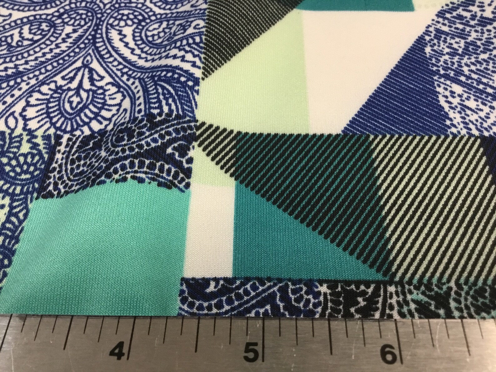 Scuba Knit Neoprene Fabric by the Yard Navy Mint off White - Etsy