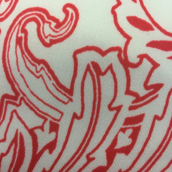 Scuba Knit Neoprene Fabric Off-white and Red Scuba Fabric by | Etsy