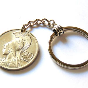 Athena Coin Keychain - 1973 Twenty Drachma Coin Greece – Goddess Athena ...