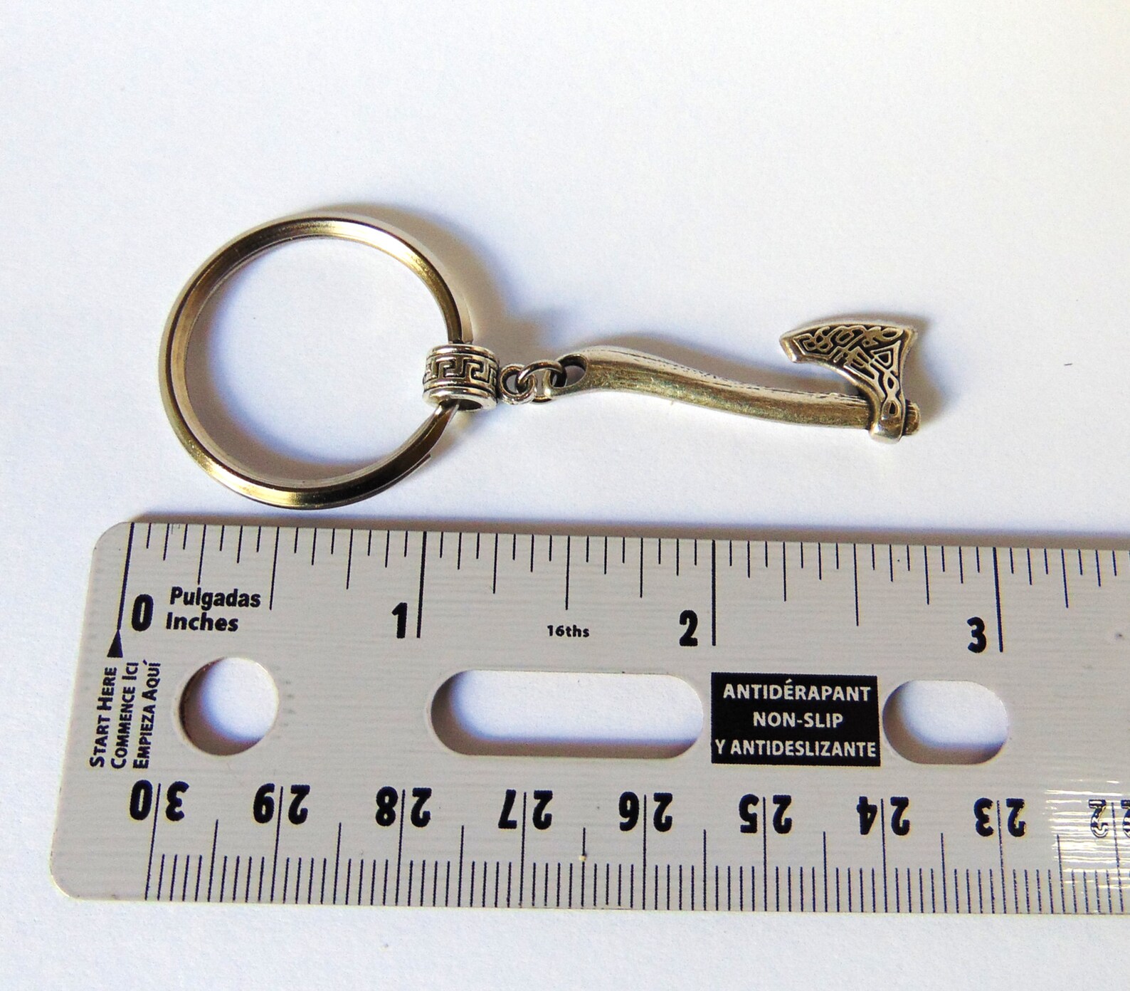 Viking Axe Keyring - Viking Norse Keychain - Silver Axe Pendant ...