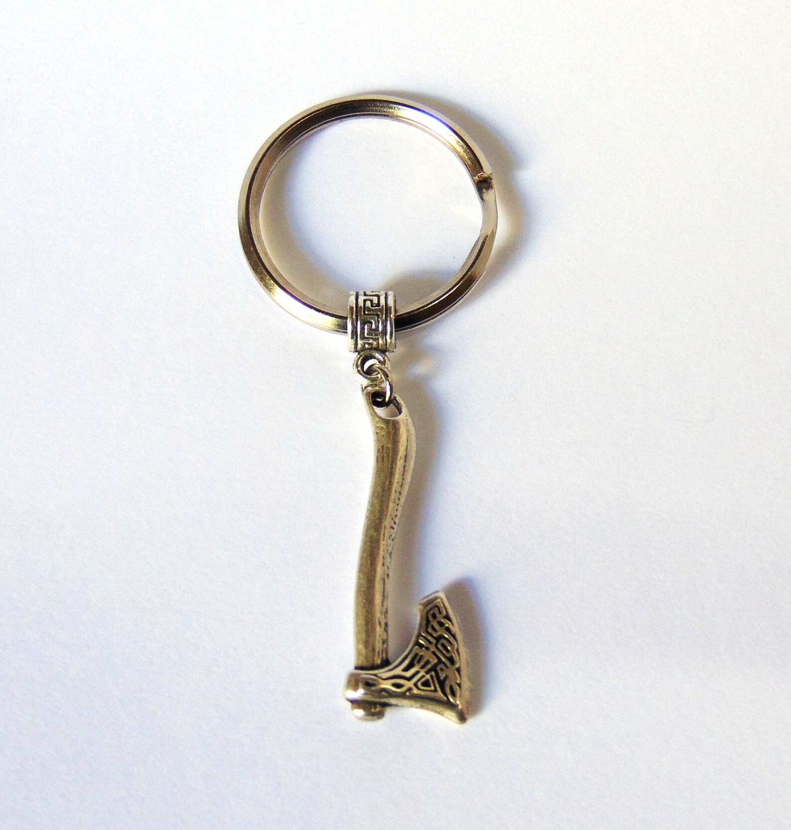 Viking Axe Keyring - Viking Norse Keychain - Silver Axe Pendant ...